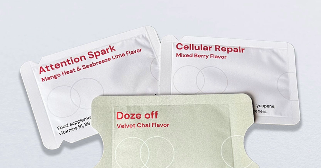 Fold-and-squeeze paper pack dispenses 98% of liquid product for easy ...