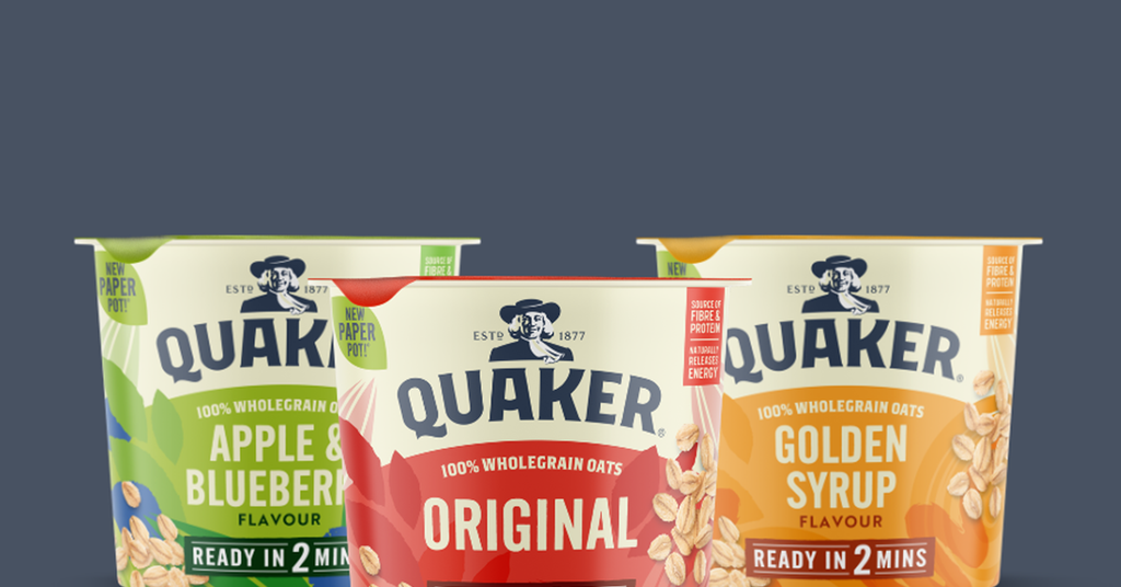 Quaker Oats porridge pots shift to new paper packaging for seamless ...