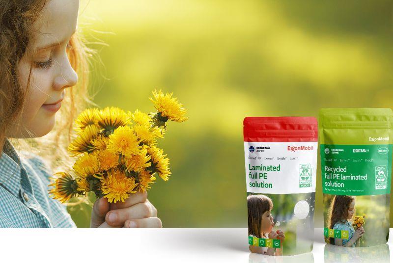 Full PE stand-up pouches made with recycled and virgin performance PE ...