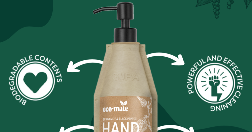 Handwash packaged in paper bottle with sap lining and reusable metal ...