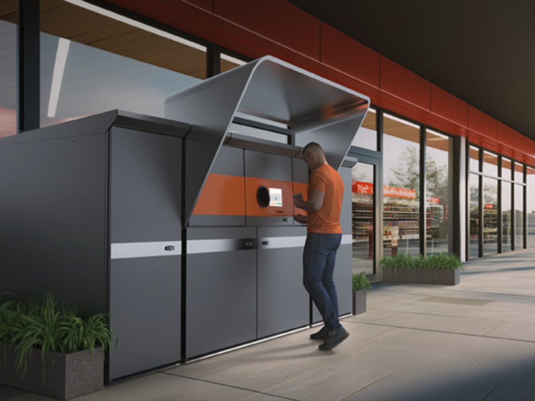 Outdoor reverse vending machine from TOMRA designed to brave the ...