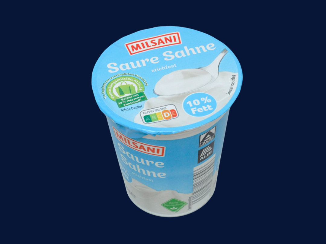 Sour cream cups with 30% recycled polystyrene available at Aldi ...