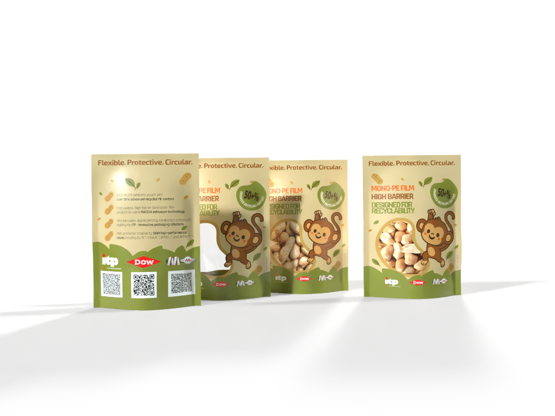 Dow and partners unveil mono-PE, 50% advanced recycled food pouch ...