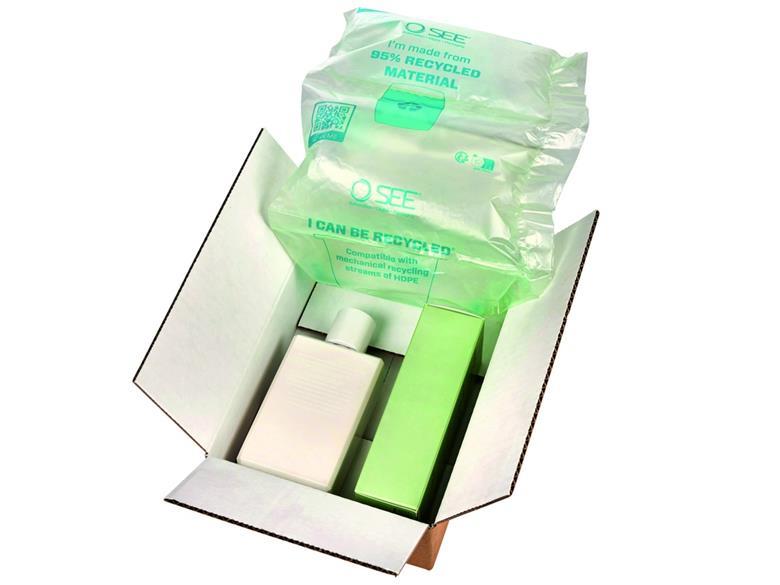 SEE utilizes 95% recycled plastic in inflatable air cushions ...