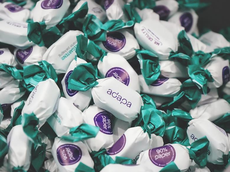 adapa unveils recyclable, paper-based twist wrap for confectionery ...